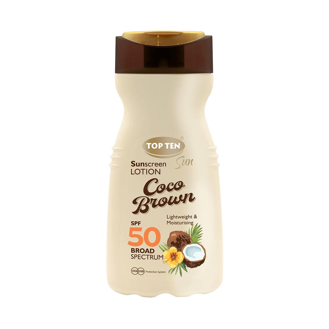 TOP TEN Coco Brown Sunscreen Lotion Spf 50, 200ml | Apoteka Rosić